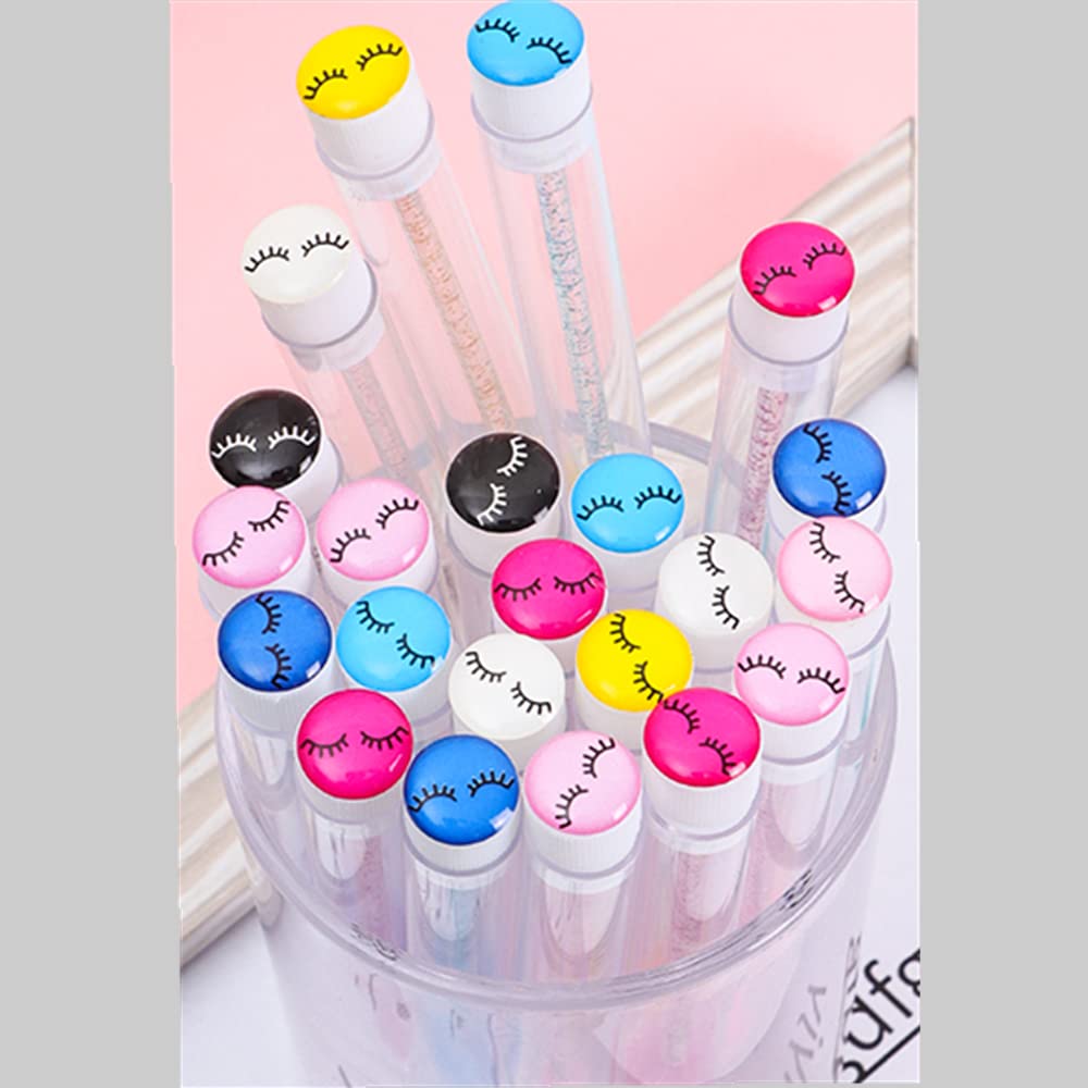 20 Pcs Disposable Mascara Brushes Diamond Eyelash Spoolies Makeup Brush Mascara Wand in Sanitary Tube Lash Supplies (Black) …