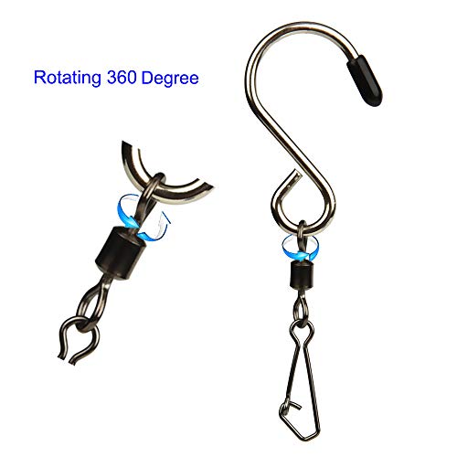 10pcs Swivel S Hooks Clips Hanging Wind Spinners for Chimes Crystal Twisters,Spinning Windsocks and Any Kites, Flower Pots, Plants, Bird Feeders, Solar Lights, Flags,Party Supply (Shook)
