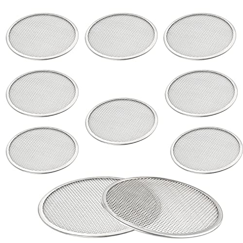 10pcs Mason Jar Sprouting Lids, Stainless Steel Screen Lids Sprouting Lids for 86mm Wide Mouth Mason Jar Seed Sprouting Jar Lids for Growing Bean Broccoli Alfalfa Seeds