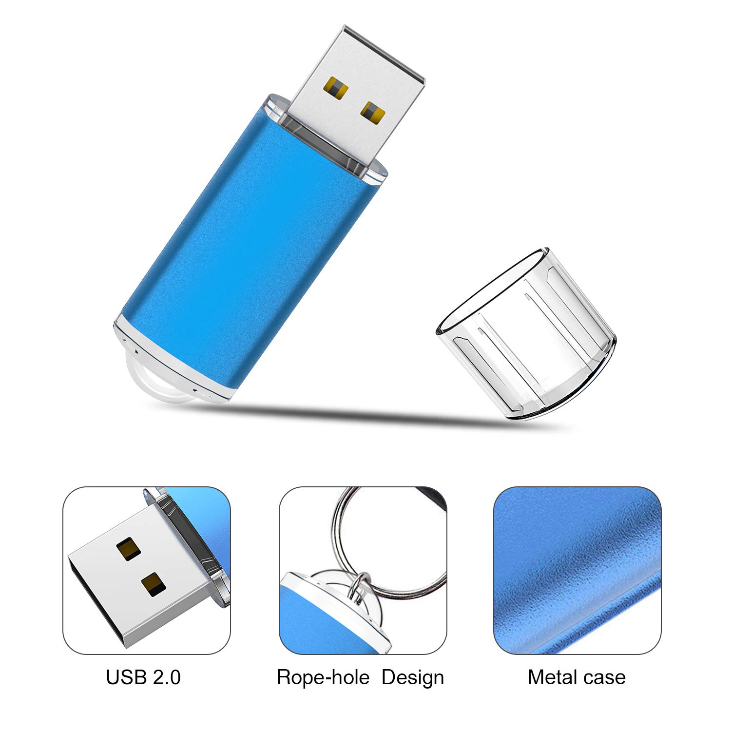 10Pcs 8GB Flash Drives, Alihelan USB 2.0 Thumb Drive Bulk Memory Stick Jump Drive Pen Drive Zip Drive for Data Storage File Sharing (10 Pack, Multicolor, 8G)