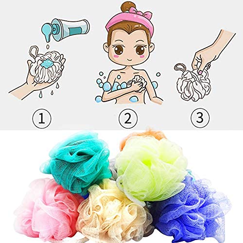 10 Pcs Mesh Loofah Sponges,Colorful Loofah Sponge Shower,Mesh Soft Pouf Shower