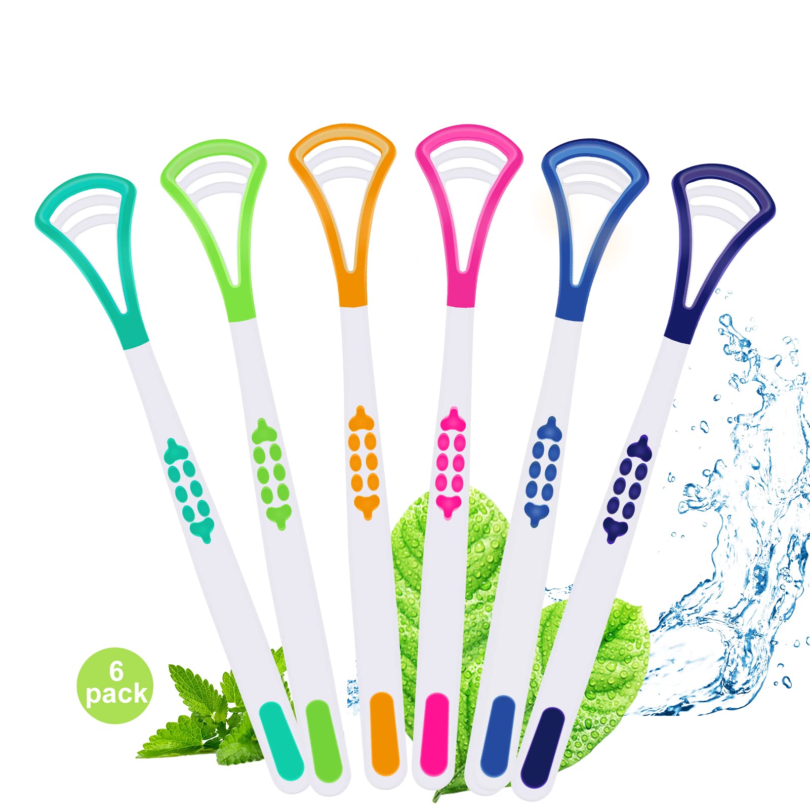 6 Pack Tongue Scraper for Adults,Tongue Cleaner,Tounge Scraper Cleaner,Tongue Brush, Fresh Breath Tongue Scraping(Random color)