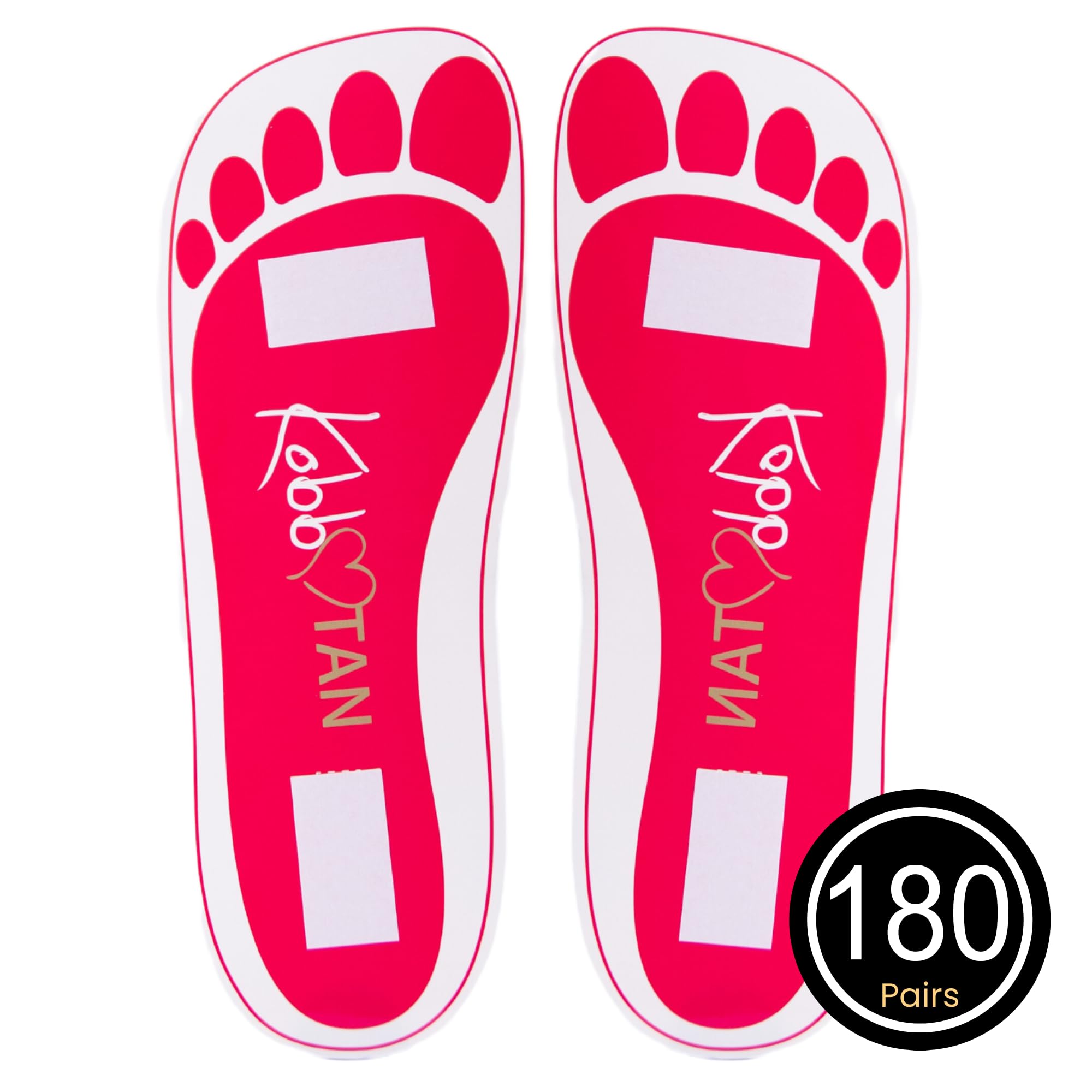 180 Pairs(360feets) Spray Tan Feet Pads Protectors in Pink Color For Sunless Spray Tanning