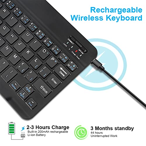 2023 Newest 2 in 1 Tablet, 10 inch Android 11 Tablet with Keyboard, 4GB+64GB, Tablets with Case Mouse Stylus, 1.8GHz Quad Core, 1280*800 HD Touch Screen, 8MP Dual Camera, Games, Wi-Fi, BT Tableta PC