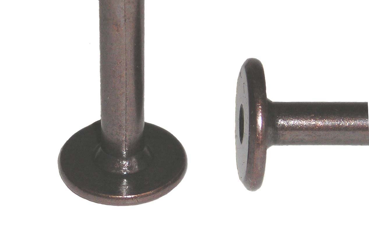 1/4" - 20 TPI x 100mm (3-15/16") Hex Drive Button 17mm Diameter Head Furniture Bolts Dark Bronze Finish (4 Pieces)
