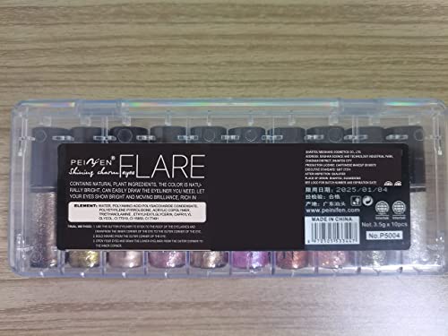 10Pcs Waterproof Glitter Eyeliner Liquid Glitter Eyeshadow Sticks Kit.Longwearing sombras de ojos Profesional Makeup Glitter for Eyes .10 Colorful Liquid Glitter Eye Liner Eye Shadow Set.Liquid Flare Gold Sparkle para ojos