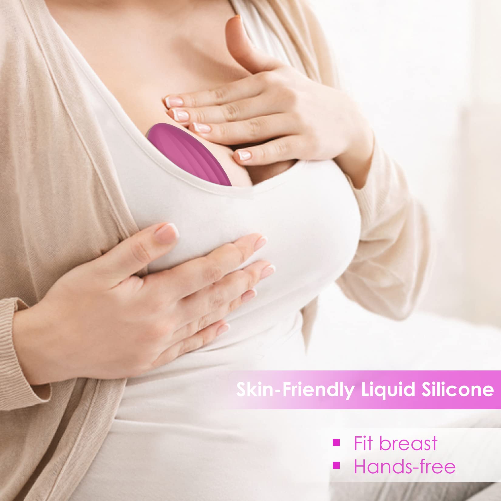 AL'OFA Lactation Massager for Breastfeeding, Pumping - Vibration for Improve Milk Flow, Breastfeeding Essentials-Seamless Waterproof 7 Modes - New Mom & Advanced(Purple)