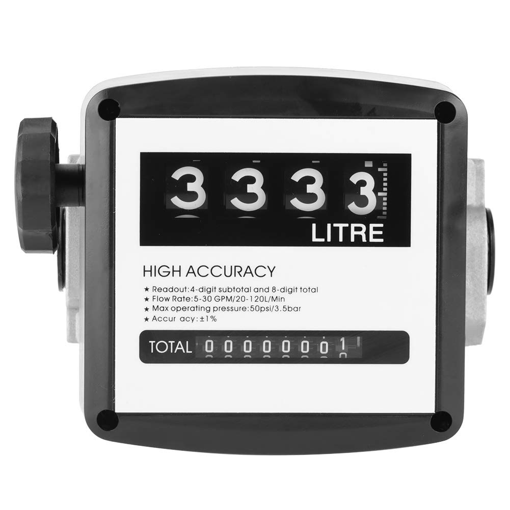 1% High Accuracy 1 Inch 4 Digital Diesel Flow Meter Gas Fuel Oil Flow Meter Counter Gauge