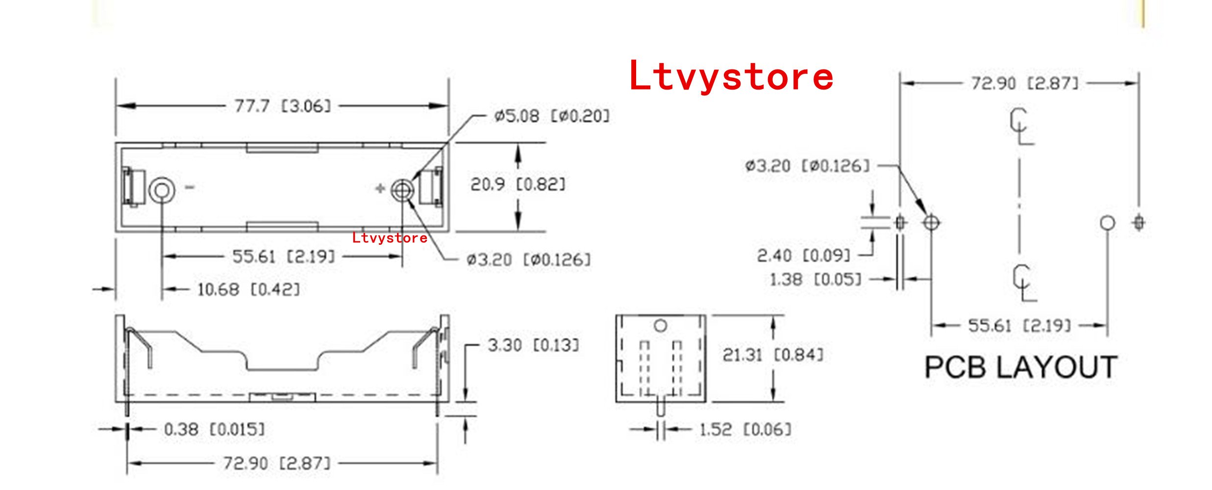 18650 Battery Case Holder, 10 Pcs 1 Slots x 3.7V DIY Battery Storage Box, in Parallel Black Plastic Batteries Case with Pin for 1 x 18650, by Ltvystore