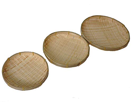 100% Natural Handmade Woven Bamboo Basket Tray U Shape Holder Bulk Food Flat Shallow Basket Size 5inch 6inch 10inch 15inch Bulk All Size Available for Customizing (13cm/5")