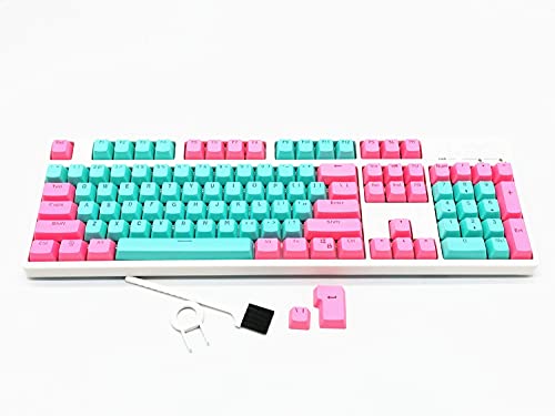 104 Keys Miami PBT Doubleshot Backlit Keycaps ANSI/ISO Keyset OEM Profile for 60%/87 TKL/104/108 Cherry MX Switches Gaming Mechanical Keyboards (Miami)