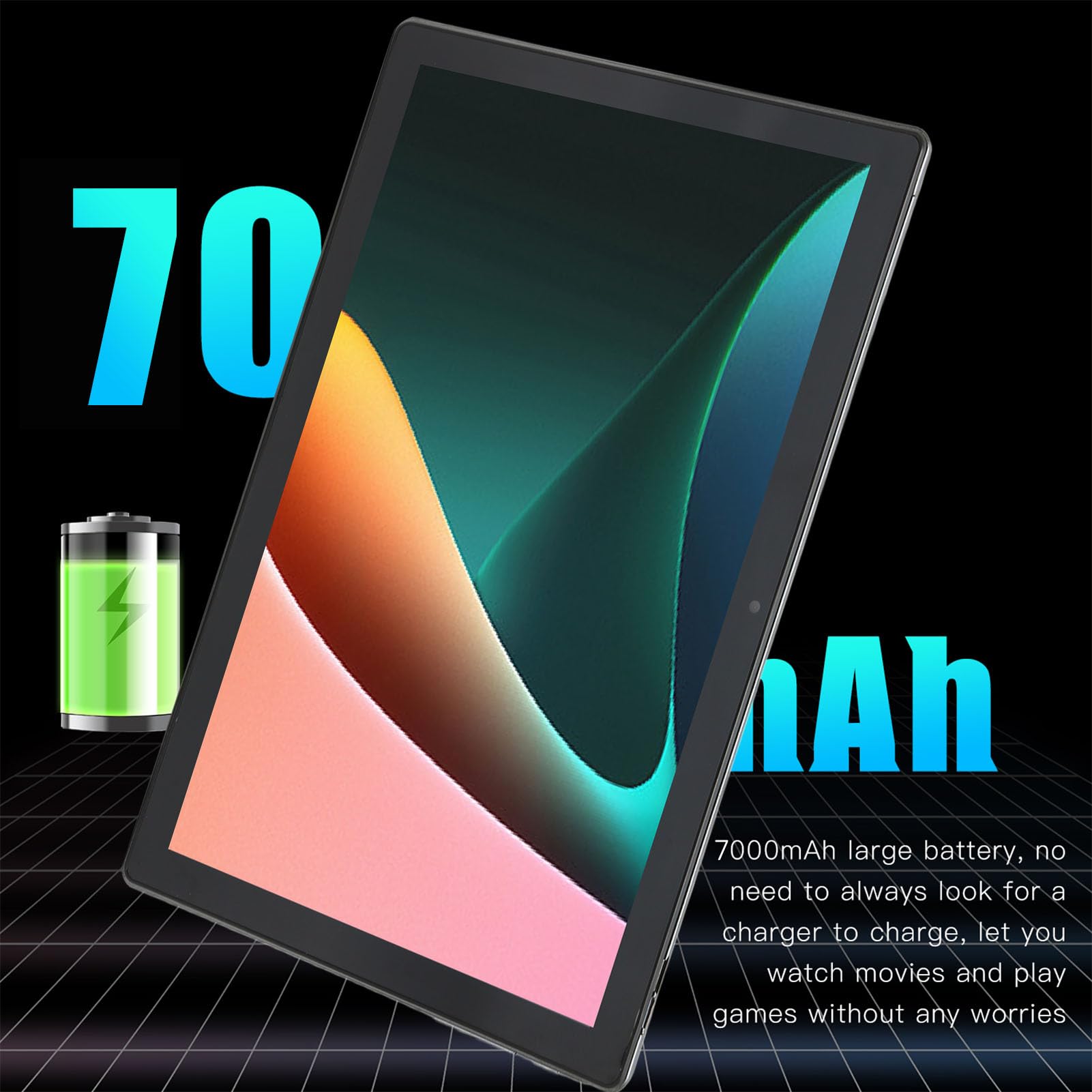 10.1 inch Tablet for Android 12, 4G LTE 2.4G 5G WiFi 2 in 1 Tablet with Keyboard and Mouse, 8GB 256GB, 8 Core HD Touch Screen, 7000mAh (US Plug)