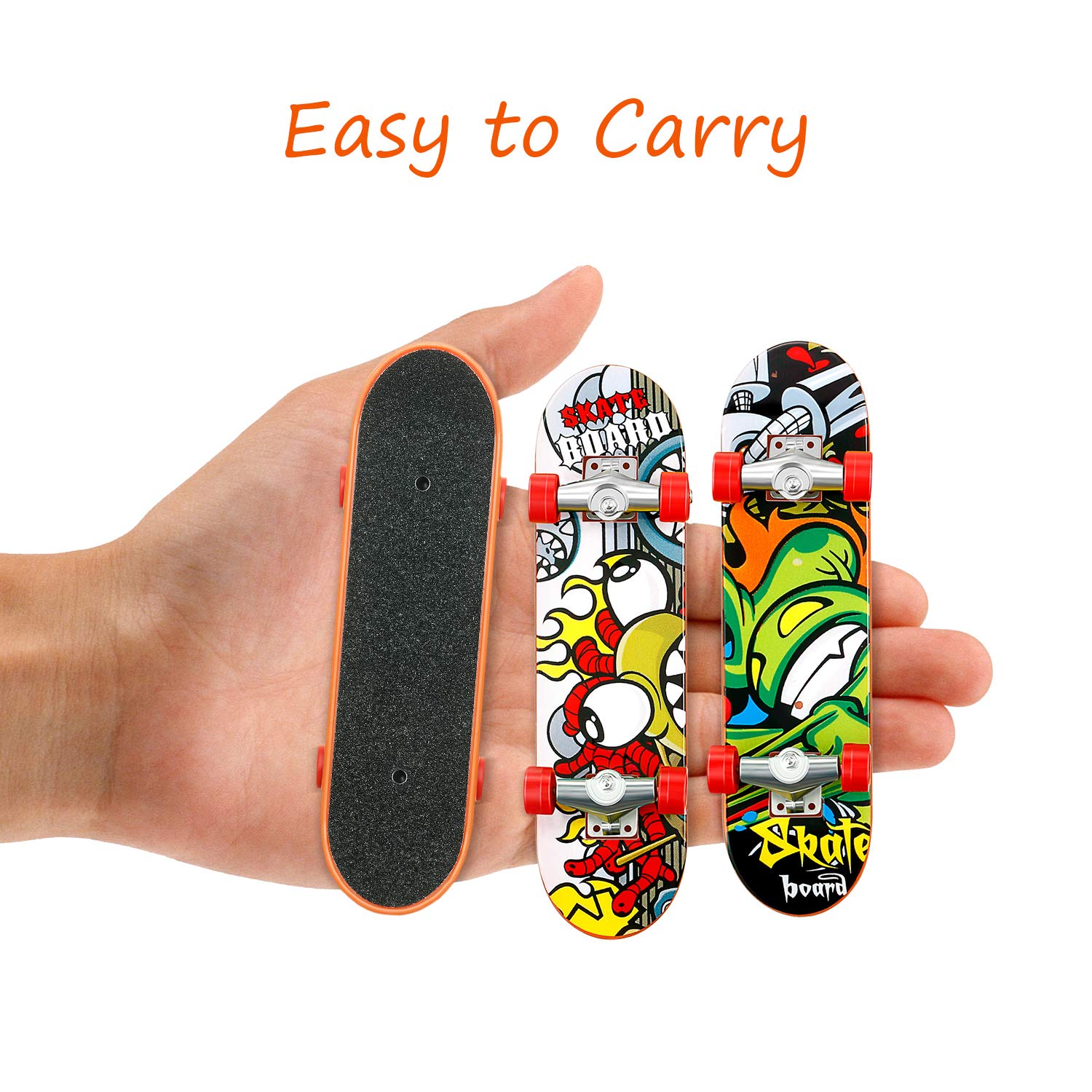 10 Pieces Mini Skateboards Finger Skate Fingerboard Toy Fingertip Movement Board for Adults Boys Girls, Random Pattern(10 Pieces)