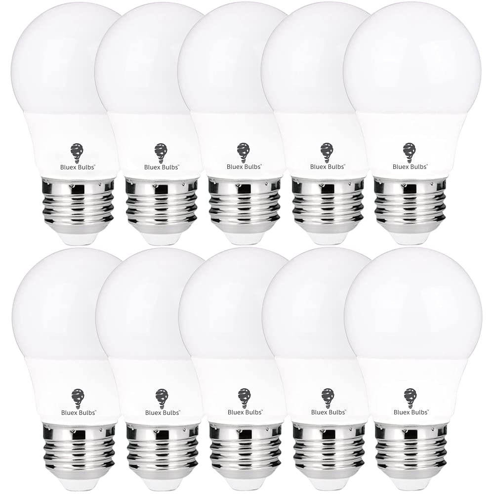 10 Pack A15 LED Bulb 8W=60W Dimmable 5000K Cool White 800 Lumens E26 Base Small Light Bulb - A15 LED Ceiling Fan Light Bulbs Appliance Refrigerator Light Bulb for Bedroom, Kitchen, A15 LED Light Bulb