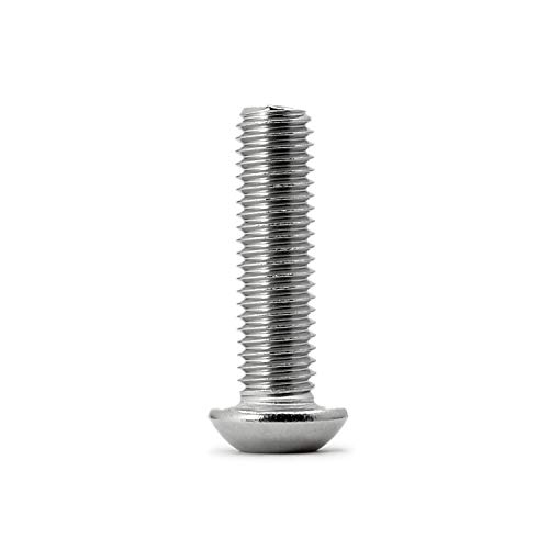 1/4-20 x 1/2" Button Head Socket Cap Bolts Screws, 304 Stainless Steel 18-8, Allen Hex Drive, Fully Machine Thread, Bright Finish, 50 PCS