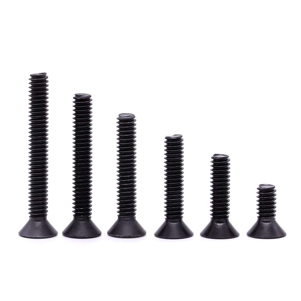 1/4-20 x 1-1/4" (26 pcs) Flat Countersunk Head Socket Head Cap Screws, 10.9 Grade Alloy Steel, Black Oxide Finish, Allen Hex Socket Drive, Full Thread, Coarse Thread UNC