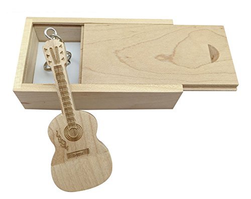 10 PCS Guitar Shaped Wood Memory Stick USB Flash Drive in Wood Box (2.0/16GB, Maple)