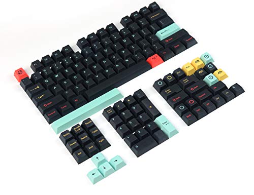 108 + 21 keycap Set, Dye-Sublimation PBT Keycaps, Cherry Profile Custom Keycaps for DIY Cherry MX Mechanical Gaming Keyboards, Metropolis.