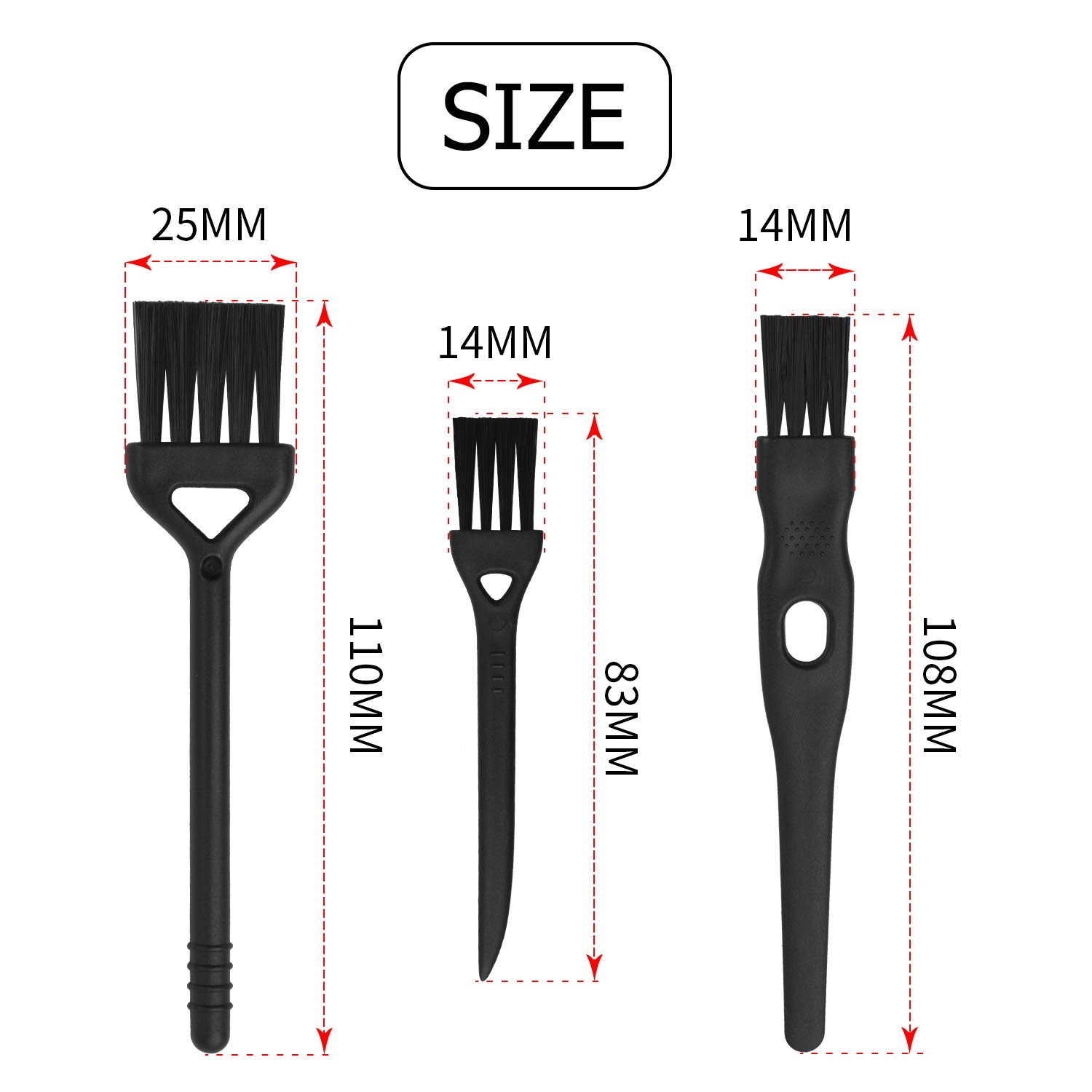 15pcs Electric Shaver Razor Cleaning Brushes Razor Cleaner Set Nylon Bristles Cleaner Brush,3 Styles