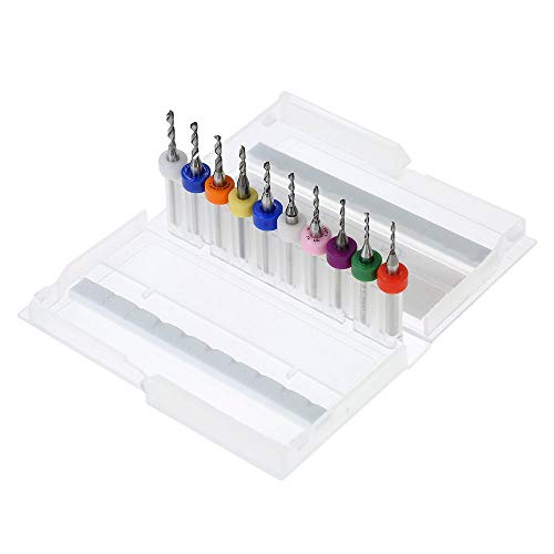 10pcs Tungsten Carbide Micro Drill Bits Set Engraving Tools for PCB Circuit Board 1.1mm-2.0mm