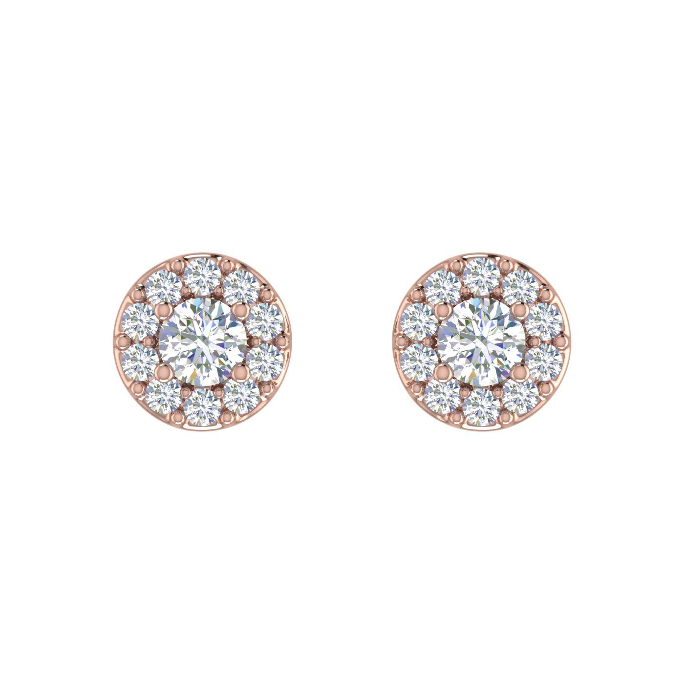 1/4 Carat Diamond Halo Stud Earrings in 10K White Gold