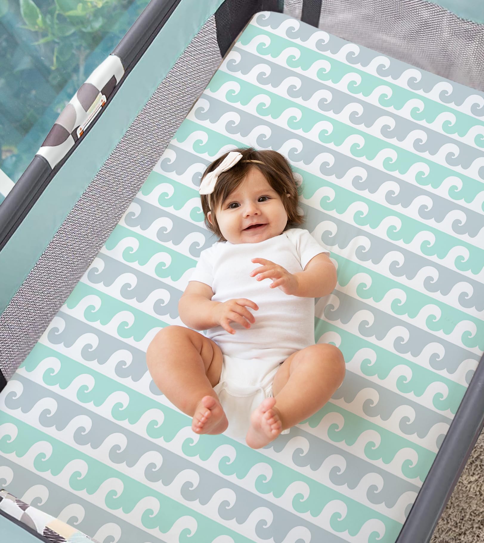 100% Organic Cotton Fitted Sheets for Graco Pack n Play, Babyletto, Pamo Babe, Hiccapop, Dream on Me, Evenflo, Baby Trend, Hygge Hush Portable/Mini Crib/Playards, and Beka Bedside Bassinet 2 Pk