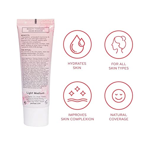 purlisse Ageless Glow Serum BB Cream SPF 40 : Clean & Cruelty-Free, Full & Flawless Coverage, Hydrates with Collagen | Light 1.4oz
