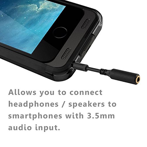 3 Pack Headset Audio Jack Extender, 3.5mm Headphone AUX Extension Adapter for Juice Pack, for Battery Charger Case, Power Case, for Smartphones, Tablets