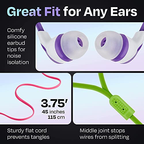 10x Multipack | Earbuds with Microphone, for Schools, Classroom, Libraries, Museums, etc., Wired in-Ear Earphones with Mic for Kids, Teenagers & Adults, Affordable Bulk Headphones