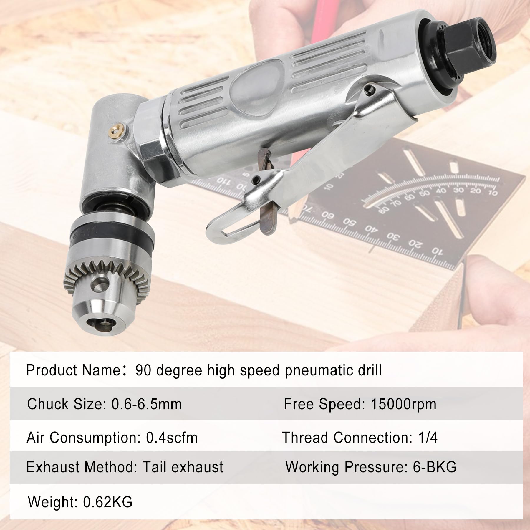 1/4'' 90 Degree Air Drill,Right Angle Drill,Pneumatic Pistol Drill, Pneumatic Drill,Pneumatic Drill, Tool Power Screwdriver Drill