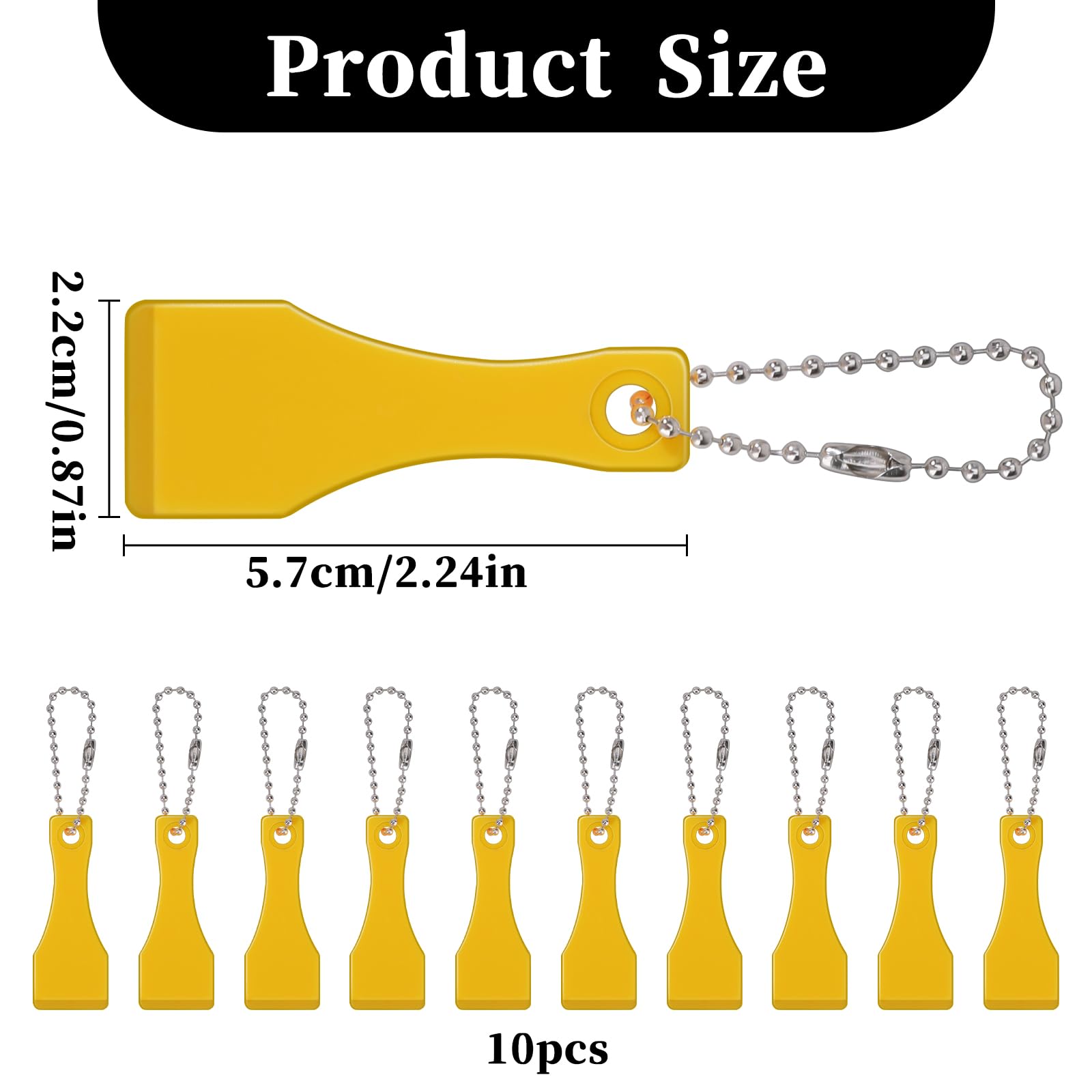 10 Pcs Lottery Scratcher Tool Lotto Ticket Scratcher Lottery Ticket Scratcher Tool Plastic Scraper Tool Keychain Scoop Shape Lotto Scratcher Keyring Scraper for Label Sticker Remover Tool Yellow