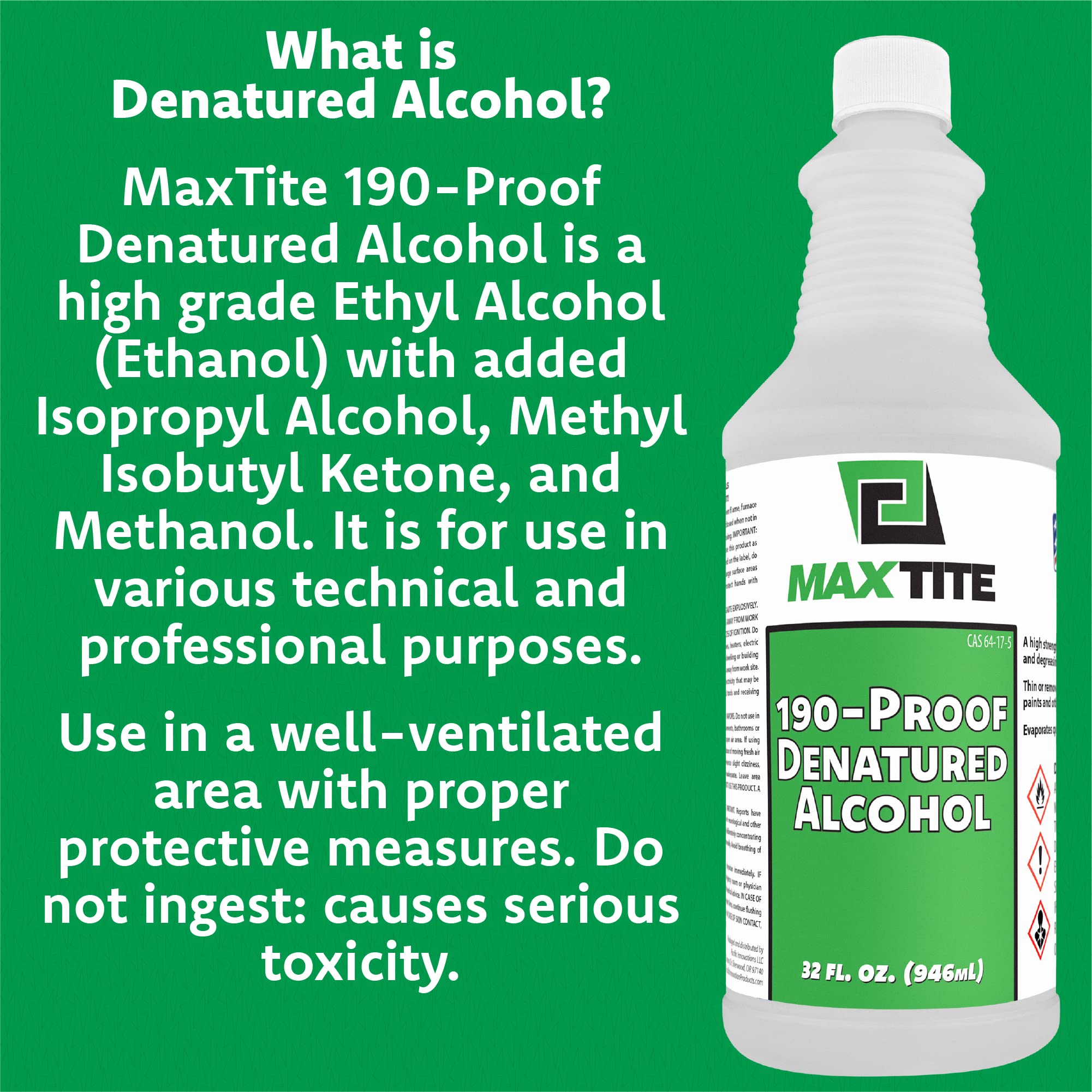 190-Proof Virgin Denatured Alcohol (32oz, 1)
