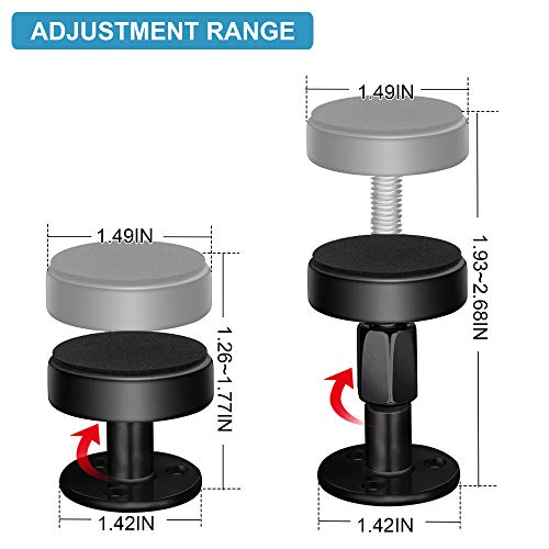 2PCS Black Adjustable Bed Frame Anti-Shake Tool, Headboard Stoppers with Free Furniture Pads and Screws, No More Creaking, Protect The Wall from Banging, Easy to Install (1.1-2.5in)