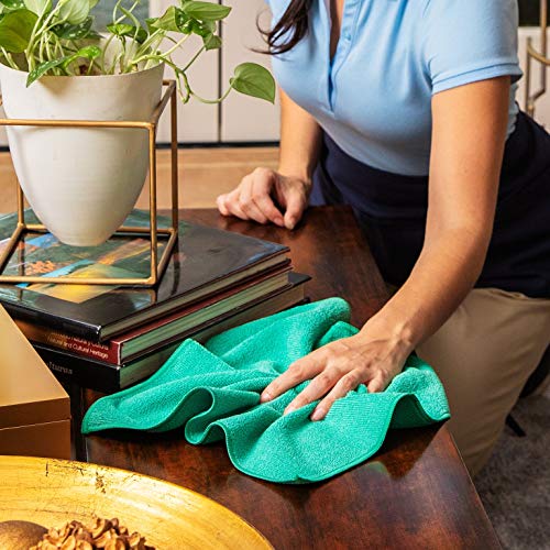 16" x 16" Economy All Purpose Microfiber Towels - 50 Pack - Reusable Wash Cloths, Dust, Kitchen, Car, Shop Rags for Cleaning (Blue)