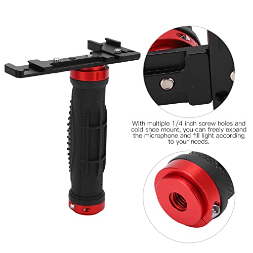 1/4 Inch Handheld Stabilizer Holder, Alloy Handheld Holder Stand Multi Purpose Universal for LED Video Light for Action Camera for Smartphone