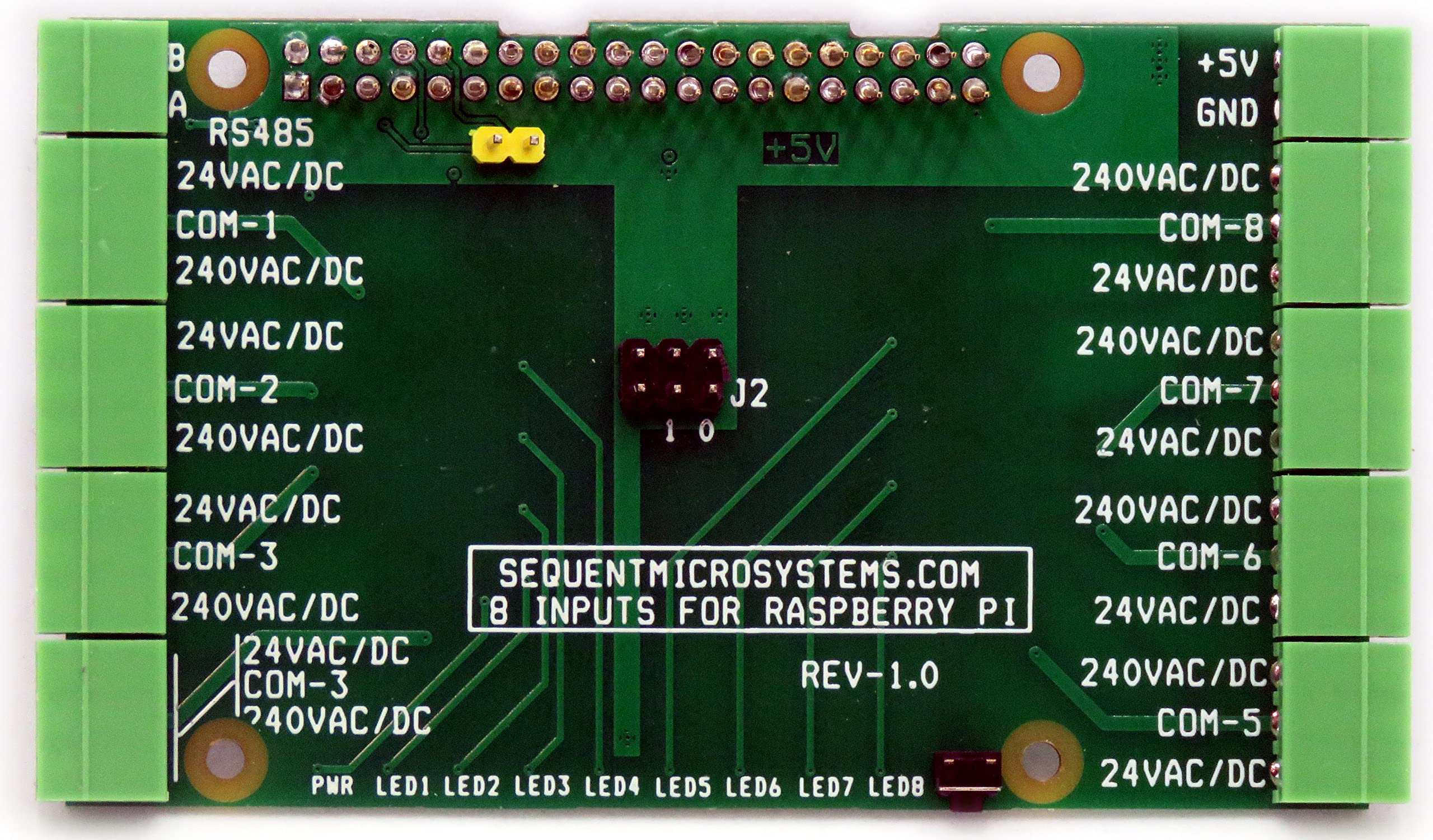 16 Digital Inputs 8-Layer Stackable HAT for Raspberry Pi