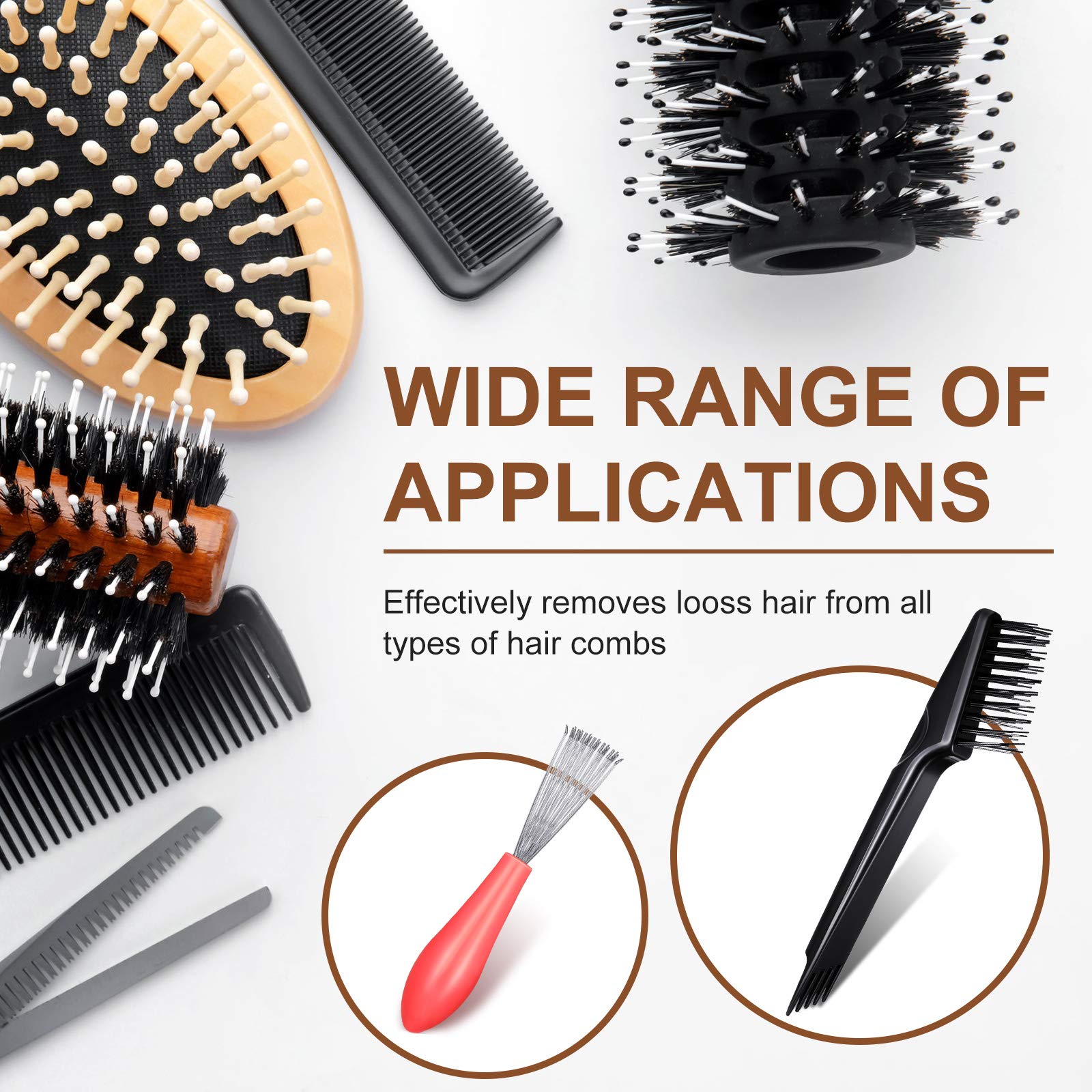 5-Piece Comb Cleaner Set - Rake, Brush and Tool for Removing Hair, Dust from Different Combs, Ideal for Home and Salon Use