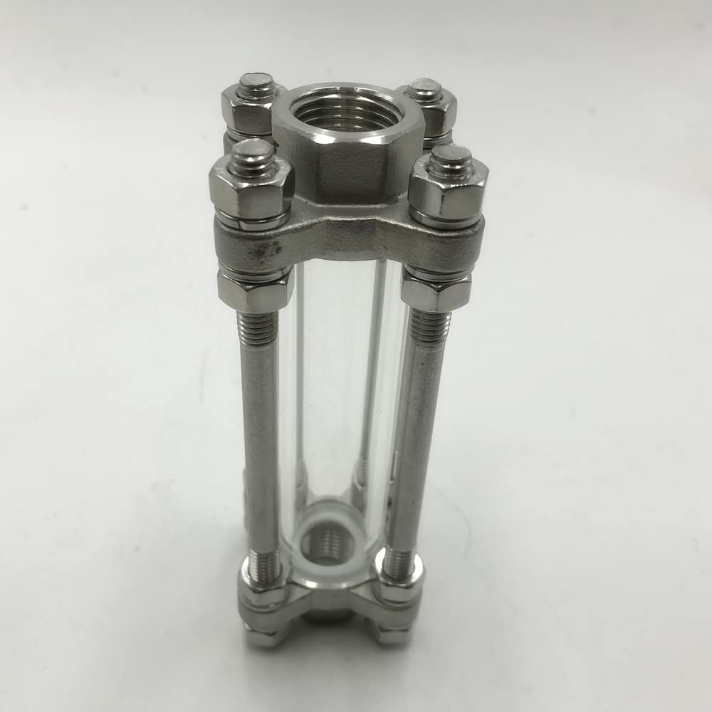 1/2" 3/4" 1" 1-1/4" 1.5" 2" NPT Female Thread Flow Sight Glass Stainless Steel 304 Flow Indicator Water Oil (2" DN50)