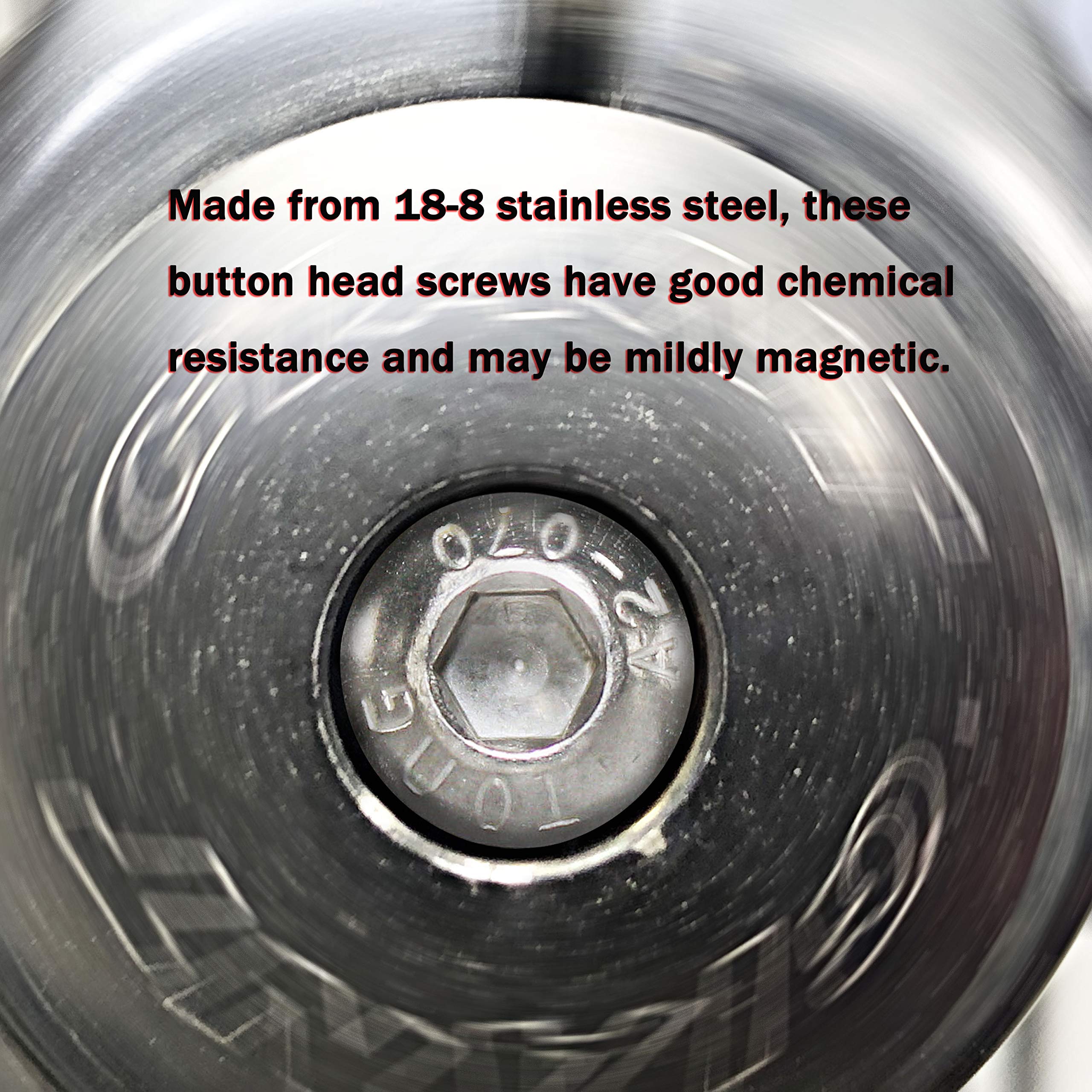 100 Pcs M4-0.70 x 6mm Button Head Socket Cap Bolts Screws, 18-8 Stainless Steel, Allen Hex Drive, ISO 7380, by Fullerkreg,Come in a Plastic Case
