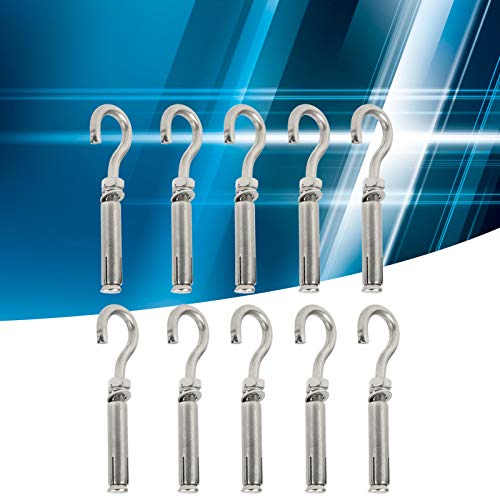 10 Pcs Expansion Bolts Hook Opening Hole Stainless Steel for Medical Communication Equipment, Wall Ceiling Hanging