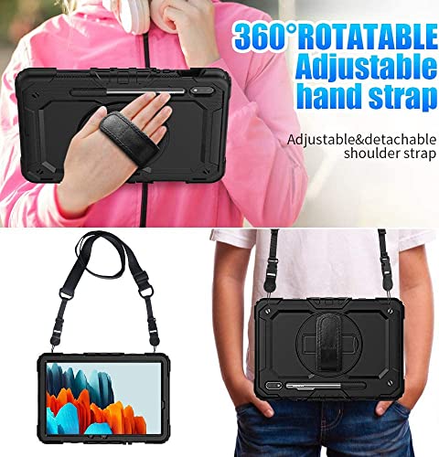Herize Case Compatible with A9+ Plus 11 Inch with Screen Protector | Heavy Duty Shockproof Rugged Silcone Protective Cover W/Stand Shoulder Strap