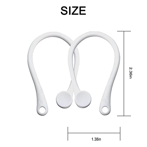 3 Pairs Ear Hooks for AirPods 1 & 2 & 3 and AirPods Pro, Professional Anti-Drop Silicone Earbuds Tips Hook Compatible with Apple AirPods 1 & 2 & 3 and AirPods Pro(2Pairs White +1pair Black)