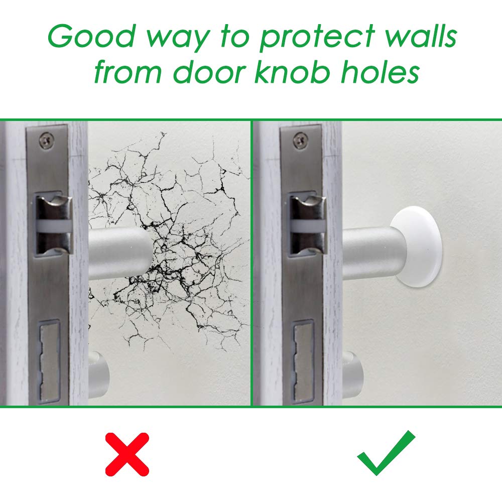 10 PCS 1.57 Inch Door Handle Bumper, findTop Door Stopper Wall,Silicone Wall Protector, Door Knob Guard for Protecting Wall, Doorknobs, Refrigerator Door, Cabinets(White & Gray)