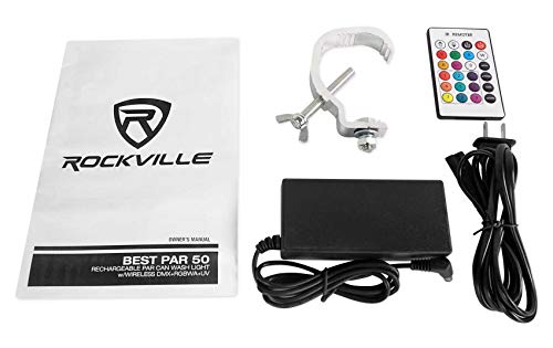 10 Rockville Best PAR 50 Battery Par Can Wash Up-Lights w/Wireless DMX+RGBWA+UV