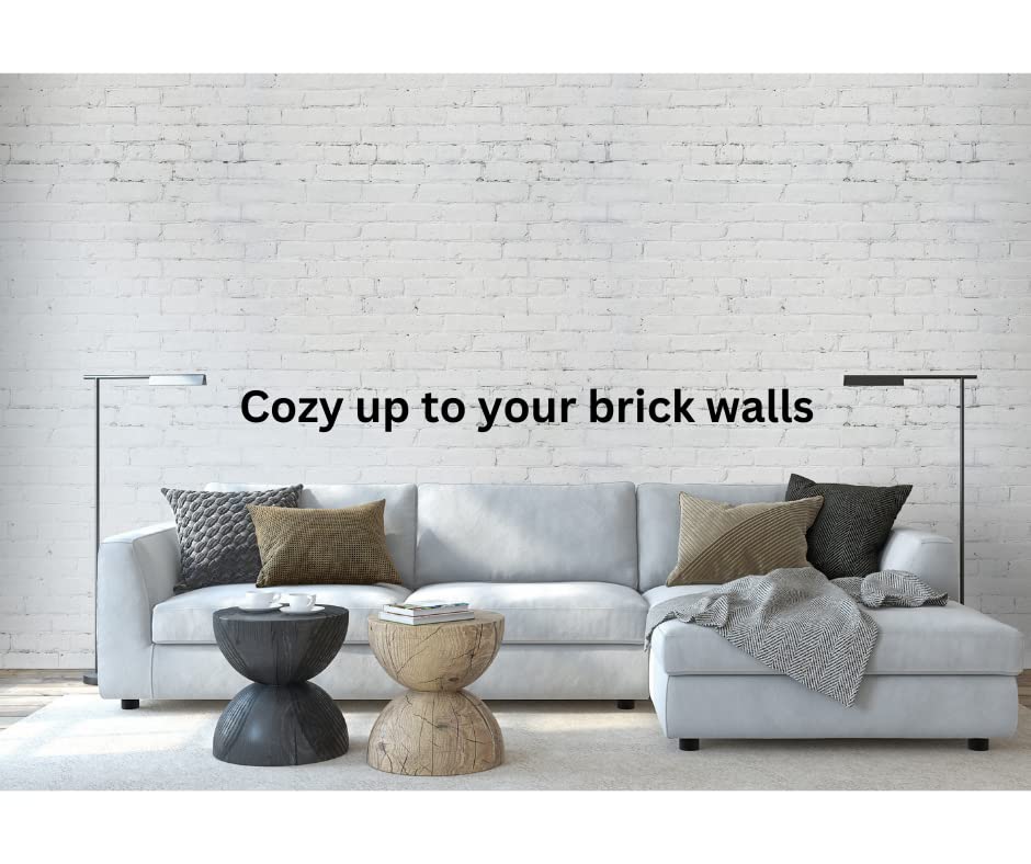 Brick Wallpaper Peel and Stick - White/Gray, 32.8 ft x 1.5 ft - 3D Faux Brick Wallpaper for Textured Wall, Removable Wallpaper for Indoor & Outdoor Use Waterproof- Ideal for Bedroom Accent Wall Décor