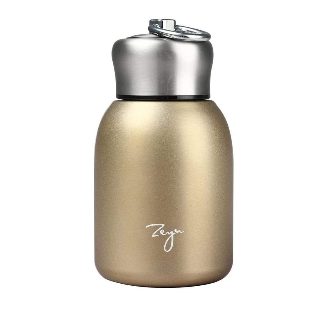 10.15oz/300ML Mini Thermal Mug Leak Proof Vacuum Flasks Travel Thermos Stainless Steel Drink Water Bottle Thermos Cups for Indoor and Outdoor (Gold)