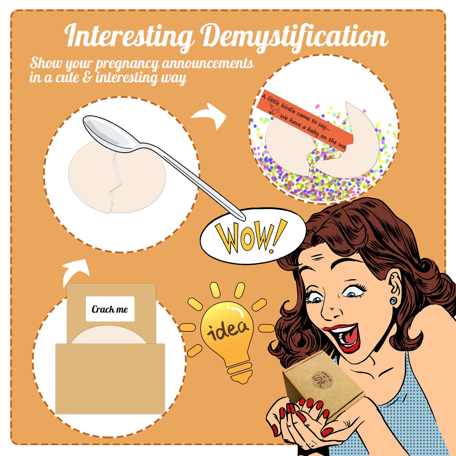 1DFAUL Egg Pregnancy Announcement, Pregnancy Reveal, Funny Baby Announcement Ideas, Surprise Eggs Perfect for grandparents Future Dad, or Friends