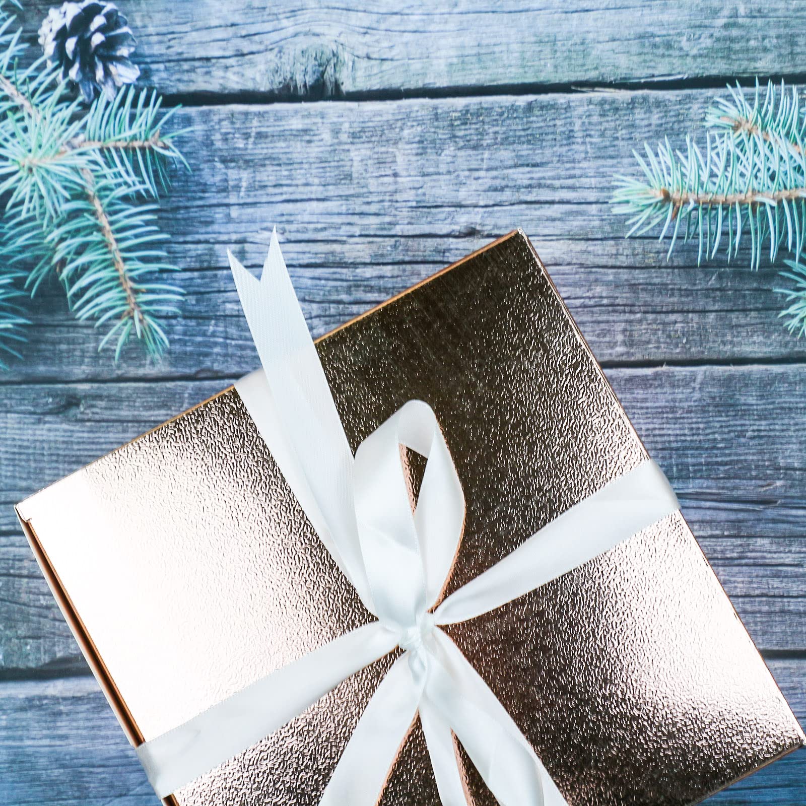 10 Pack Gift Boxes Rose Gold 8x8x4 Inches, Bridesmaid Proposal Gift Box Set with Ribbon，Paper Gift Box with Lids for Wedding Present, Cupcake Boxes, Birthday Party Favor, Engagements and Christmas