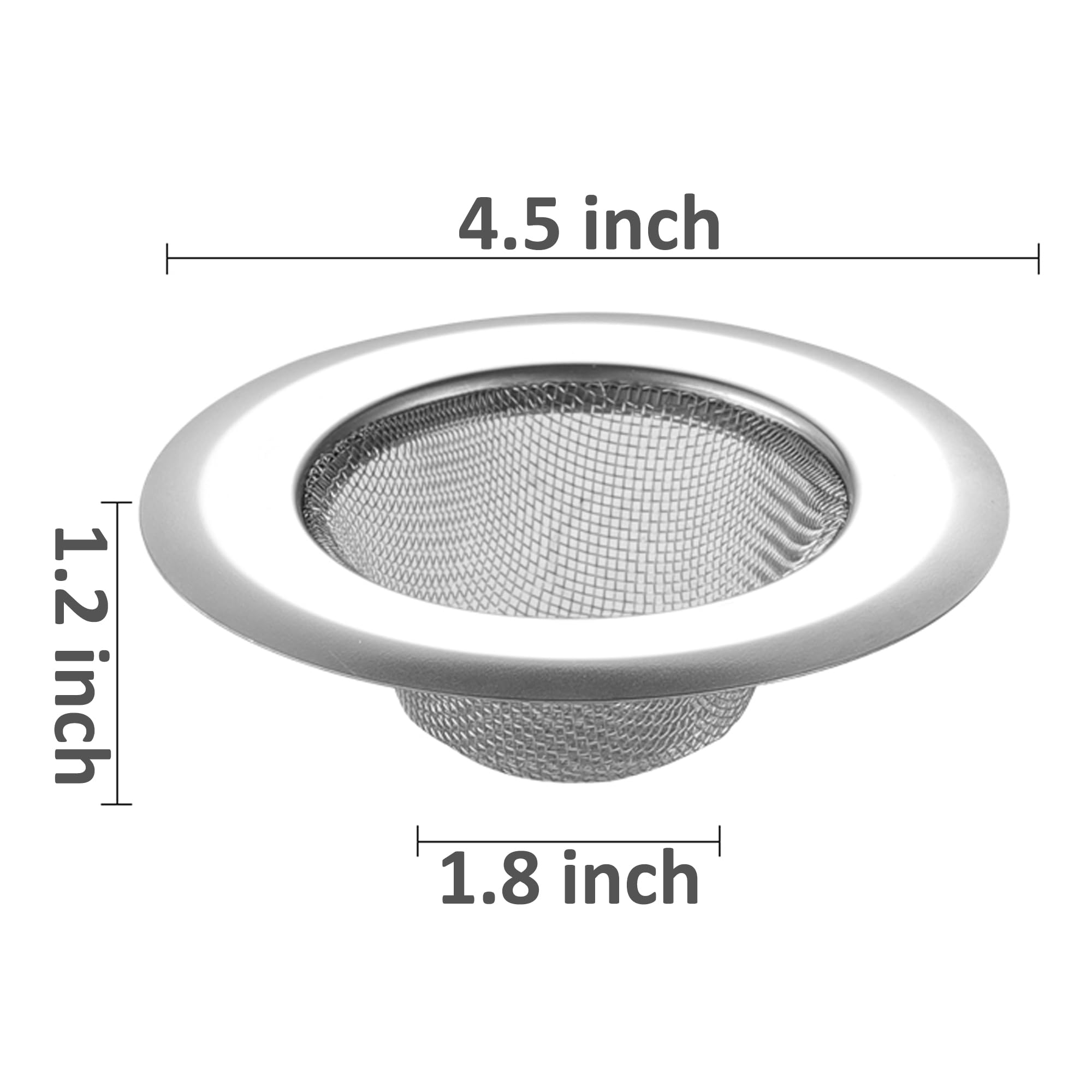 10 Pcs Kitchen Sink Strainer Stainless Steel Mesh and Punching | Kitchen Sink Drain Strainer with Large Wide Rim 4.5" for The Sink in Kitchen/Bathroom/Bathtubs | Rust-Free, Sturdy and Durable