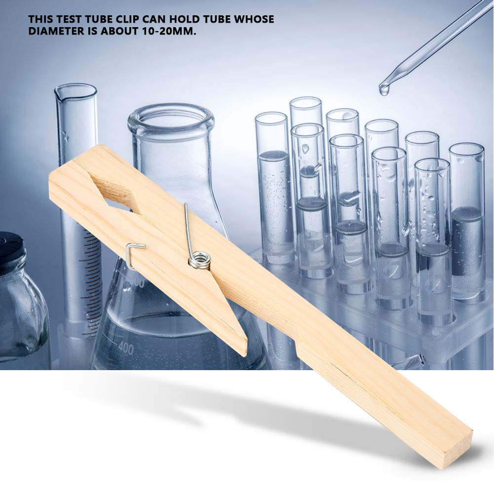 10Pcs Wood Test Tube Clip,Test Tube Holder Clamp Clip for Laboratory Equipment Testing Tool 18cm/7.1in Length